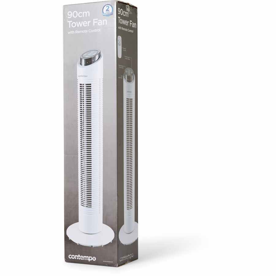 Contempo Tower Fan With Remote 90cm - White – TheITmart
