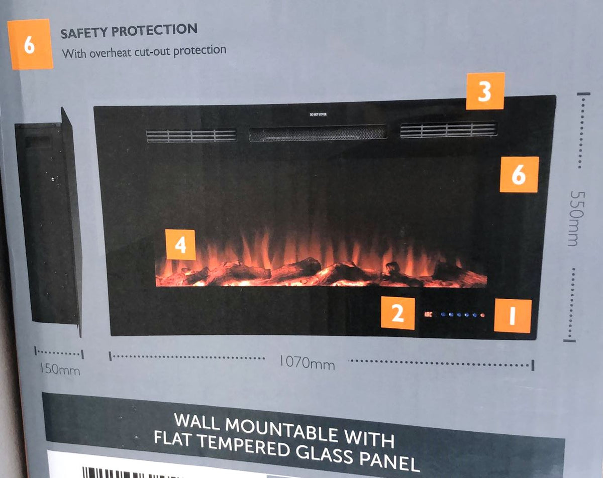 Arlec 1600W Remote Control Fireplace Glass Heater with Timer – TheITmart
