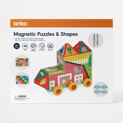 Anko 40 Piece Magnetic Puzzles & Shapes / Ages 3+ year – TheITmart