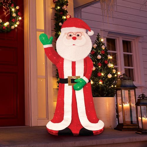 Lytworx 1.5m Solar USB Faux Fur Santa / 100 Warm White LEDs – TheITmart