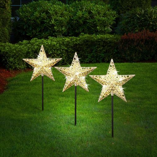 Lytworx 17cm Warm White Solar Star Stake Lights - 3 Pack – TheITmart