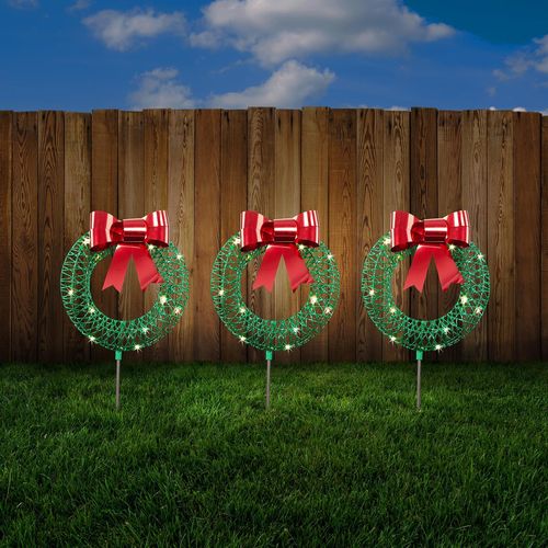 Lytworx 40cm Solar Wreath Stake Lights - 3 Pack – TheITmart