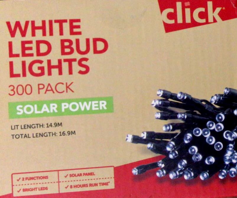 Click 300 LED Solar Bud Lights/Multi-Colour/Warm White - 300 Pack ...