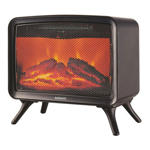 Euromatic 1600W Electric Fireplace Heater/ 2 Heat Settings – TheITmart