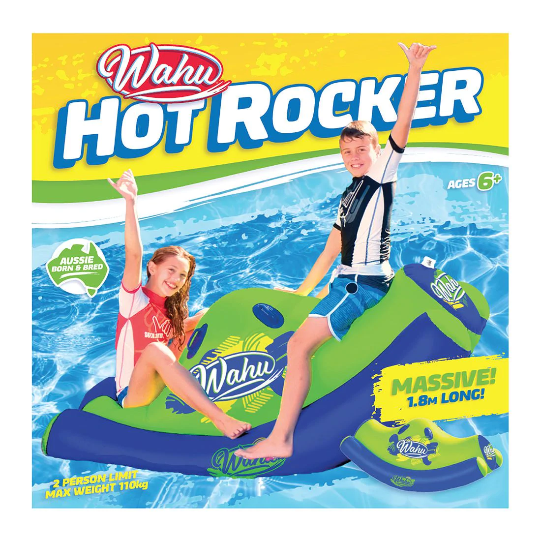Wahu 1.8m Long Inflatable Hot Rocker / Suitable for Ages 6+ Years ...