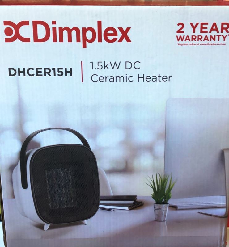 Dimplex DHCER15H 1.5KW White Ceramic Heater with Timer / 2 Heat Settin ...