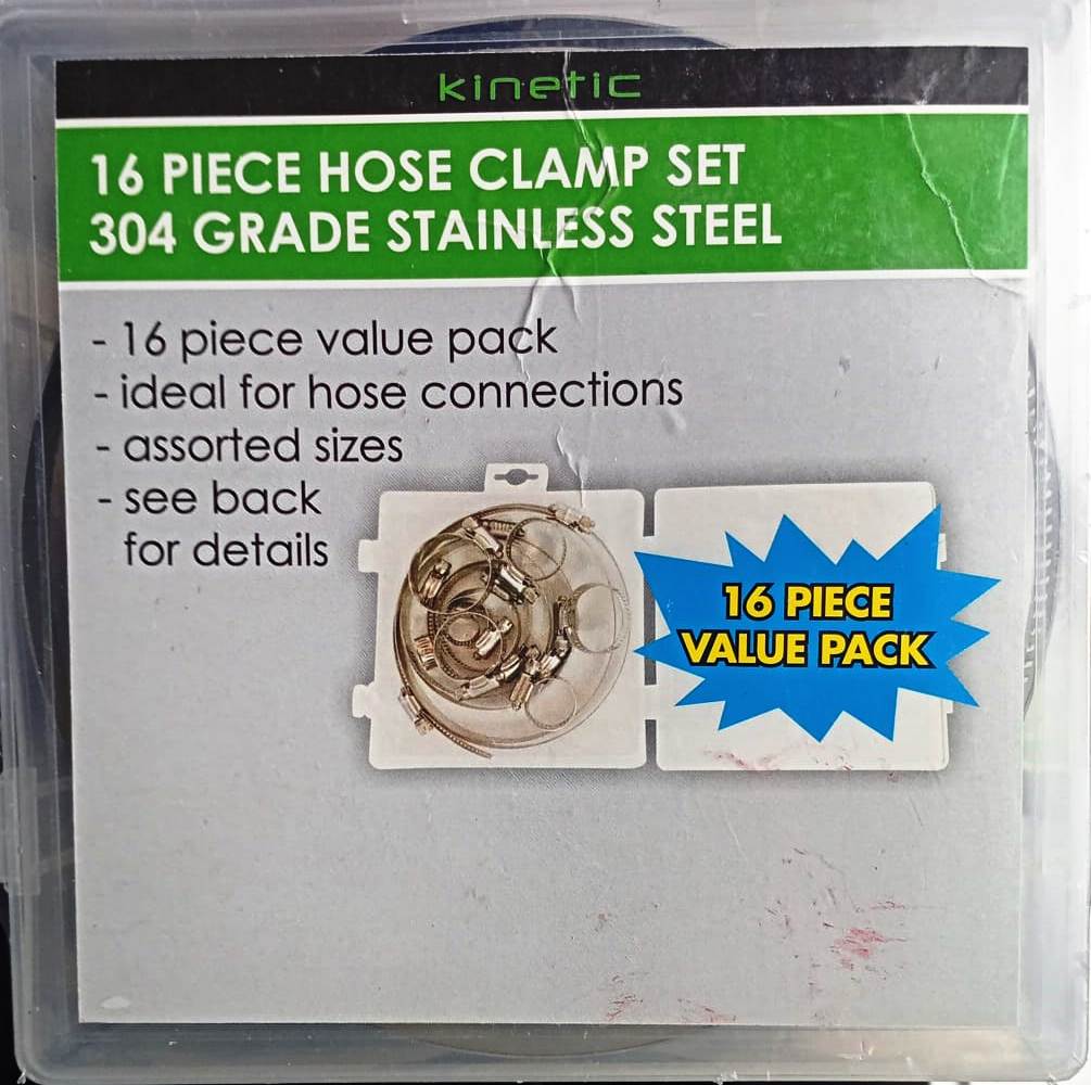Kinetic 16 Piece Hose Clamps Set 304 Grade Stainless Steel – TheITmart