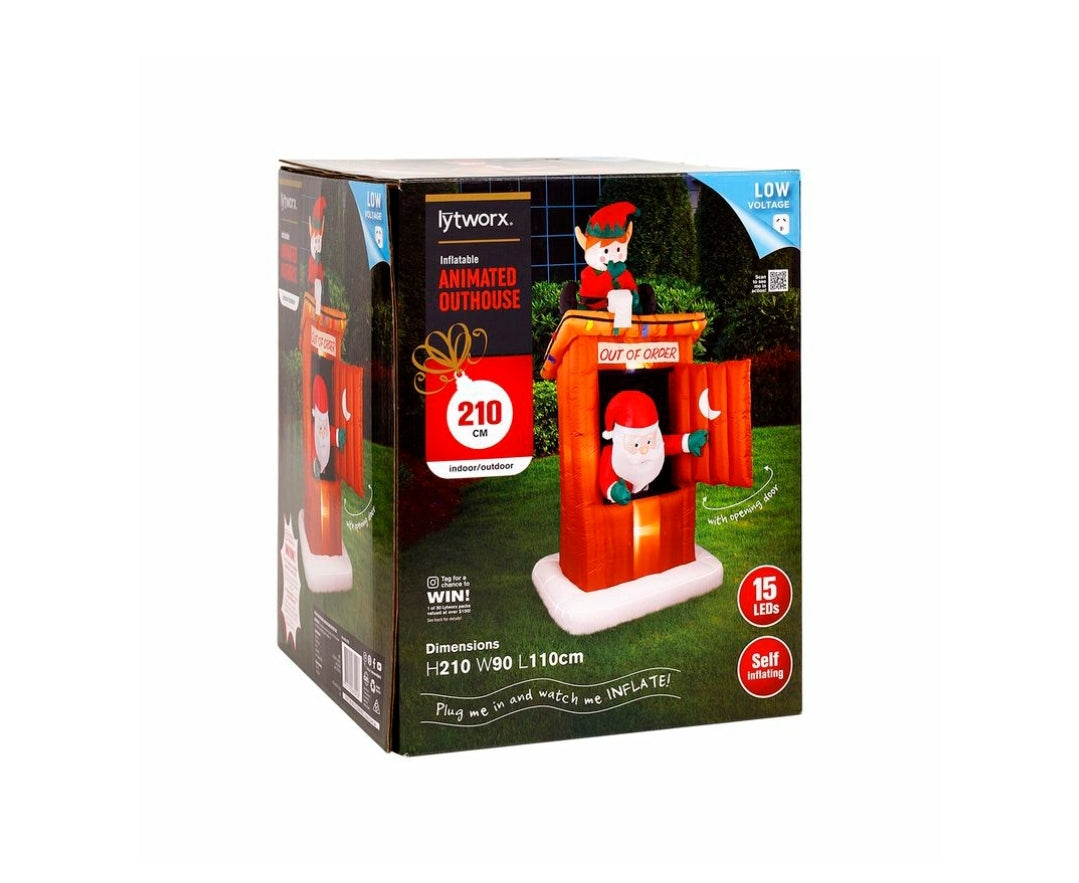 Lytworx 2.1m Low Voltage Inflatable Animated Outhouse/Indoor or Outdoo ...