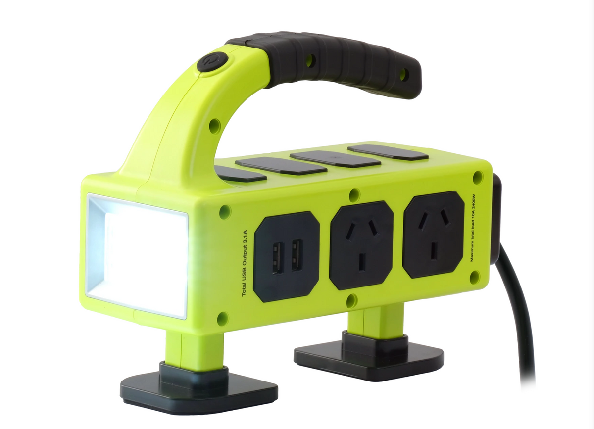 Crest Tool Guardian 5 Socket Power Board with Worklight and USB Chargi ...